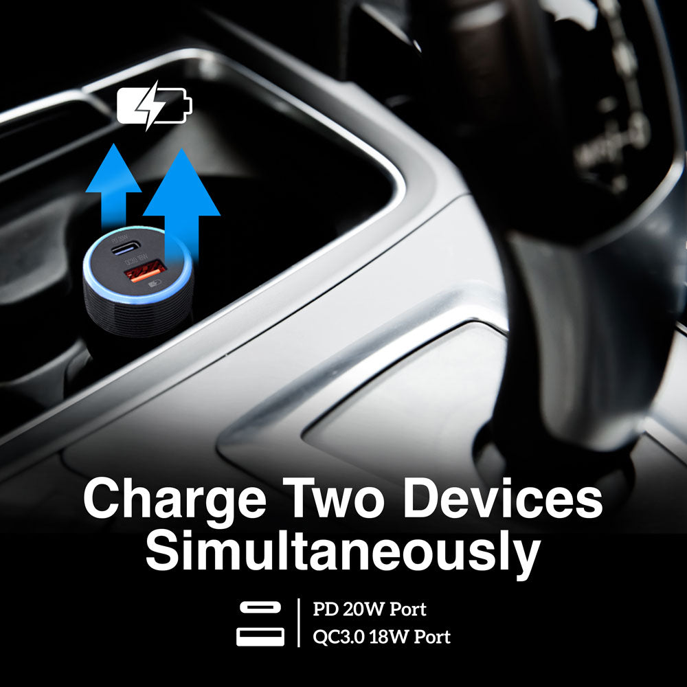 Force C1 38W PD Type-C + USB Car Charger - www.argomtech.com