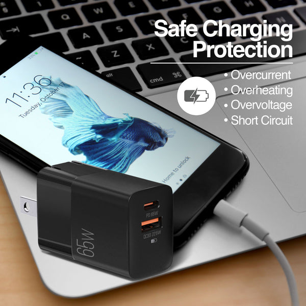 Volta P7 65W PD Type-C + USB with Foldable Plug Wall Charger - www ...