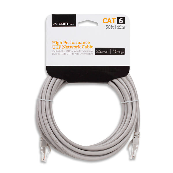 Network UTP Cat6 Cable - 50ft/15m - www.argomtech.com