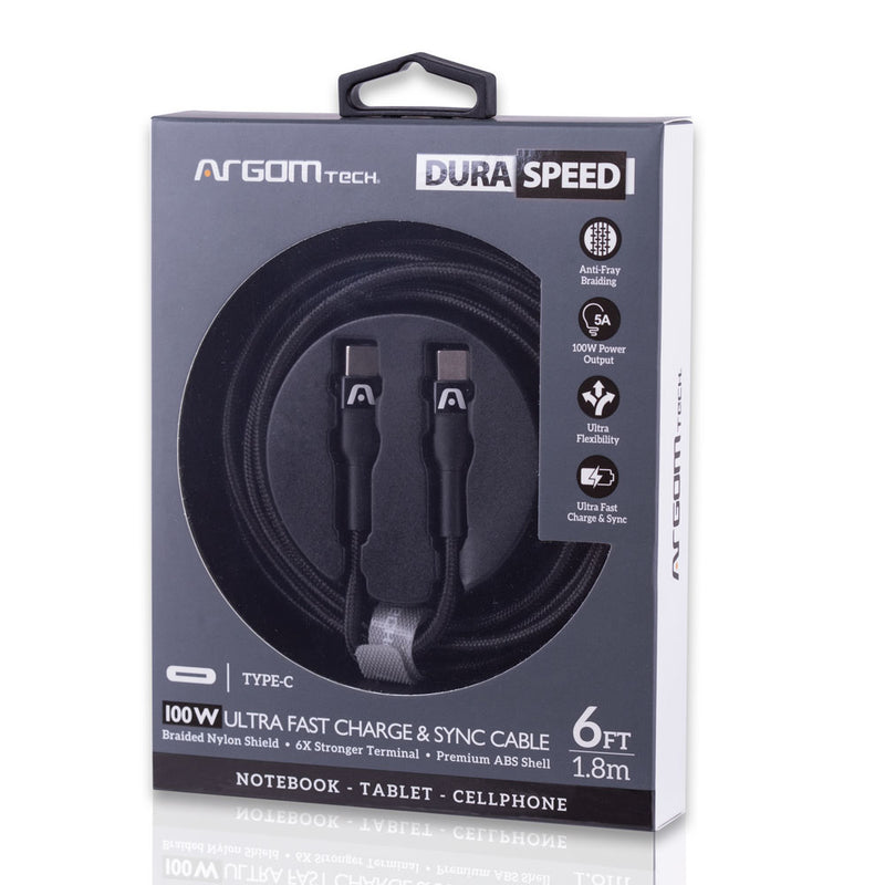 Type-C To Type-C 100W Nylon Braided Cable 6ft/1.8m - Dura Speed - www ...