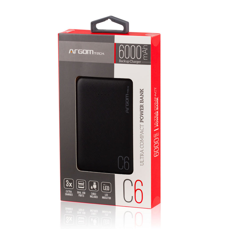 Power Bank C6 6000mAh - www.argomtech.com