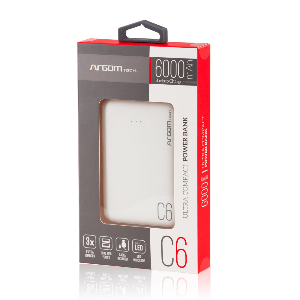 Power Bank C6 6000mAh - www.argomtech.com