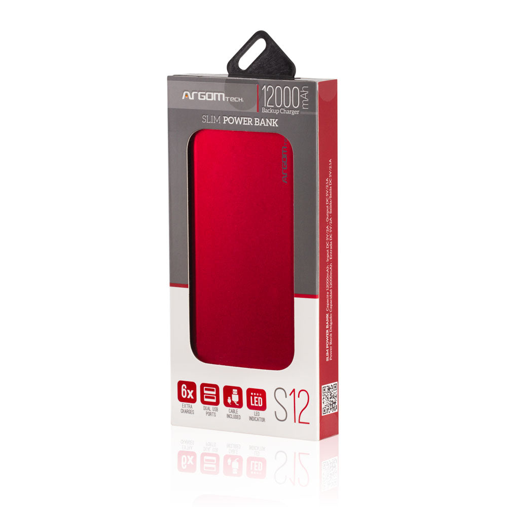 Power Bank S12 12000mAh Aluminum - www.argomtech.com