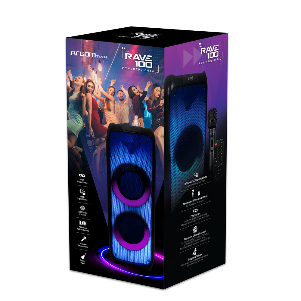 Rave 100 TWS Wireless BT Party Speaker with Flame LED Lights - www ...