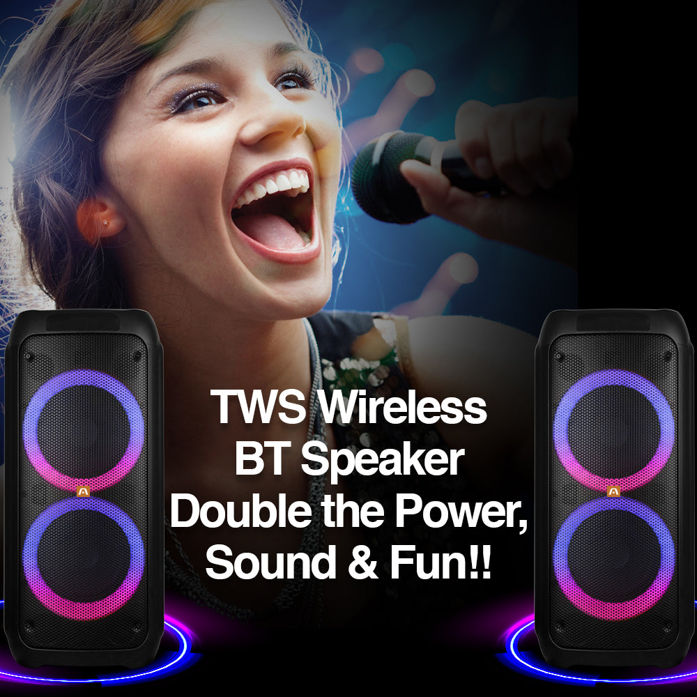 Rave 80 TWS Wireless BT Party Speaker with LED Lights - www.argomtech.com